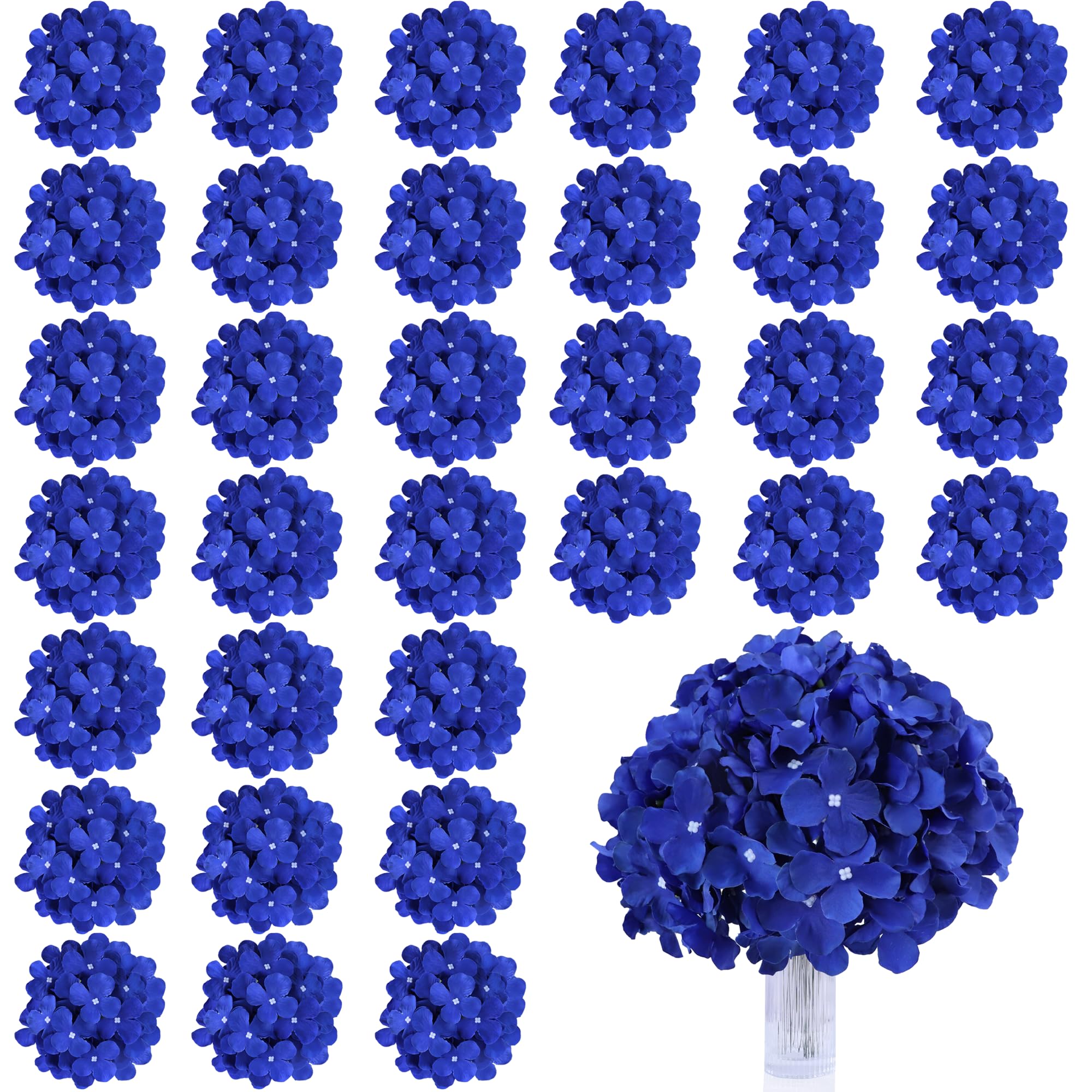 Amazon.com: AVIVIHO 36pcs Hydrangea Artificial Flowers Bulk Royal Blue ...
