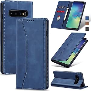 Amazon.com: Jasonyu Flip Wallet Case for Samsung Galaxy S10 Plus,Leather Magnetic Folio Cover ...