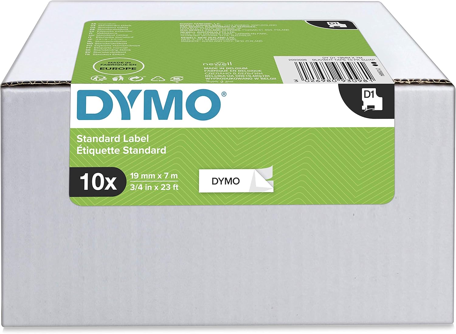 Amazon DYMO Authentic D1 Labels Black Print On White 19mm X 7m amazon-dymo-authentic-d1-labels-black-print-on-white-19mm-x-7m