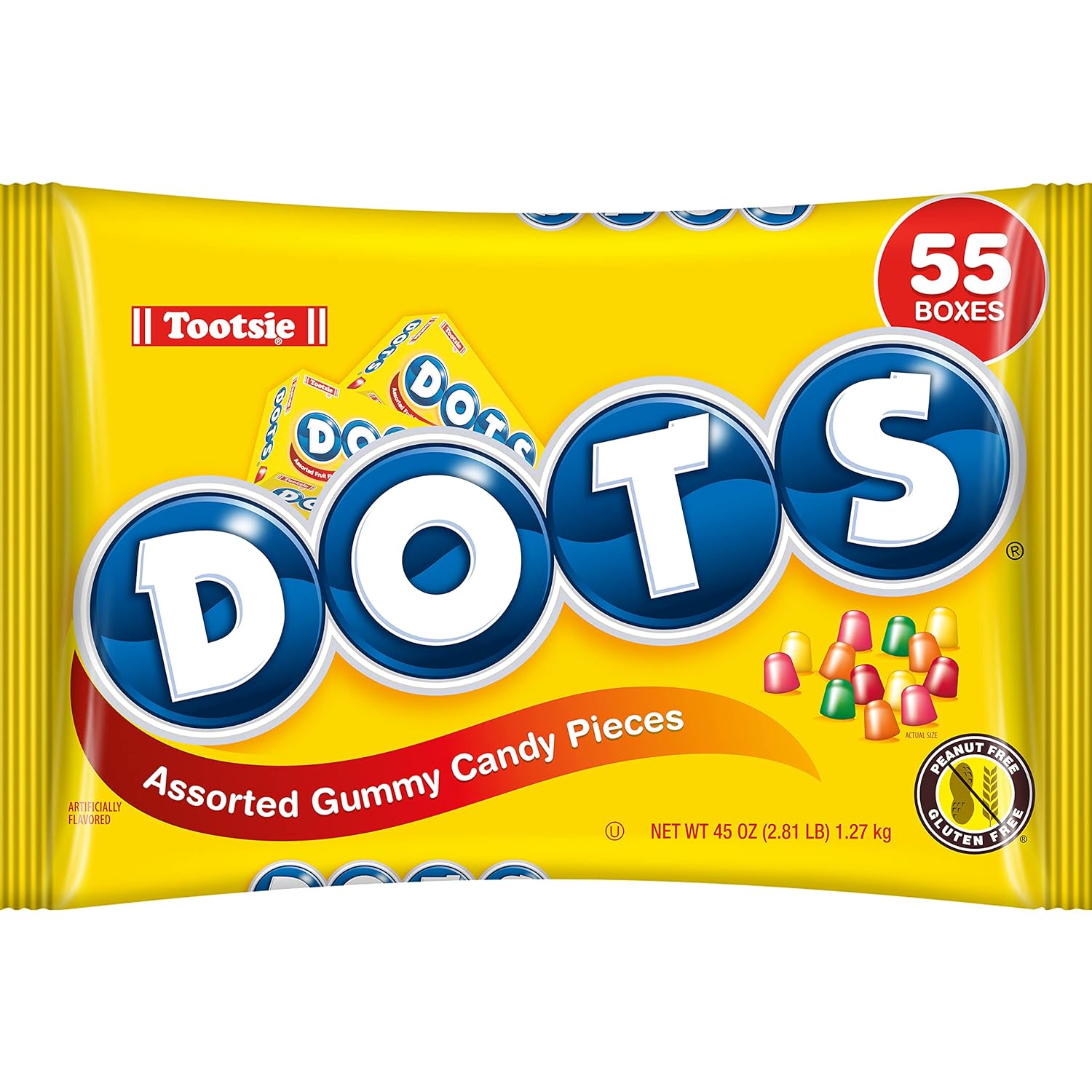 Amazon.com : DOTS Individually Wrapped Candy - Original Gummy Candy 55 ...