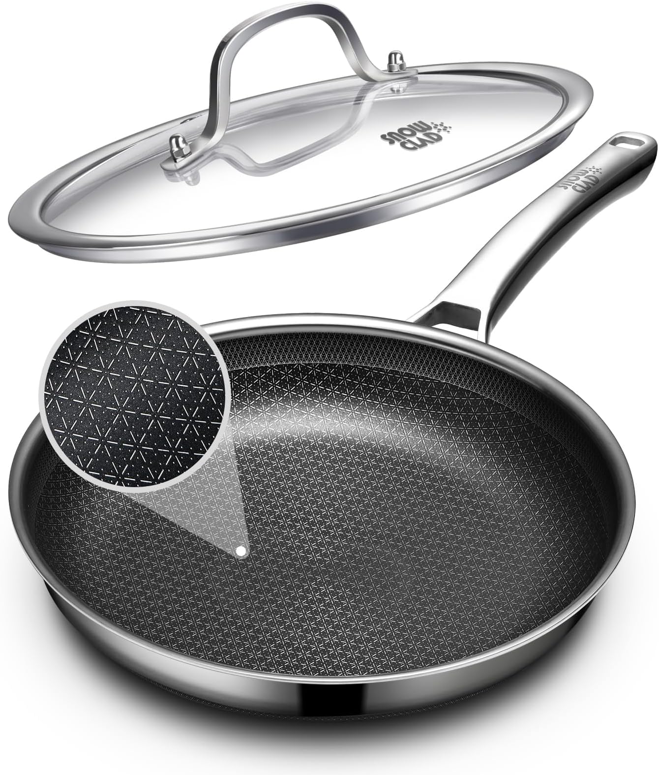 Amazon.com: HexClad Hybrid Nonstick Frying Pan, 12-Inch, Stay-Cool ...