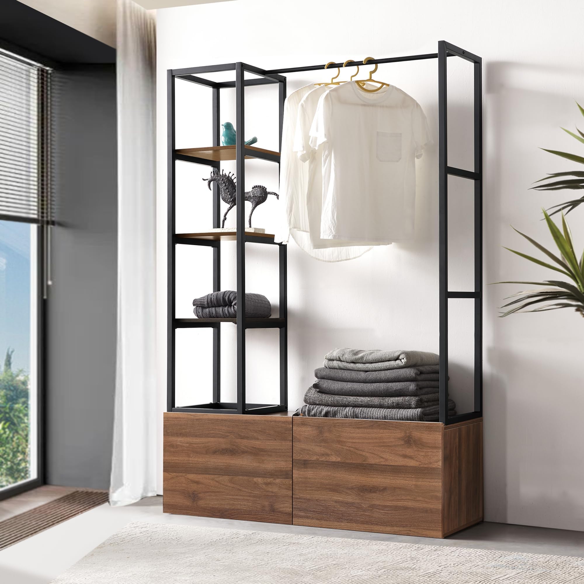 [en.casa] Kleiderständer Egmating mit Kleiderstange Garderobenständer ...