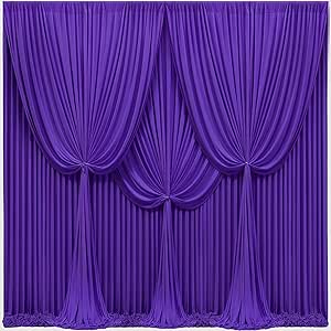 Amazon.com : 24x10FT Dark Purple Backdrop Curtains for Wedding Parties ...