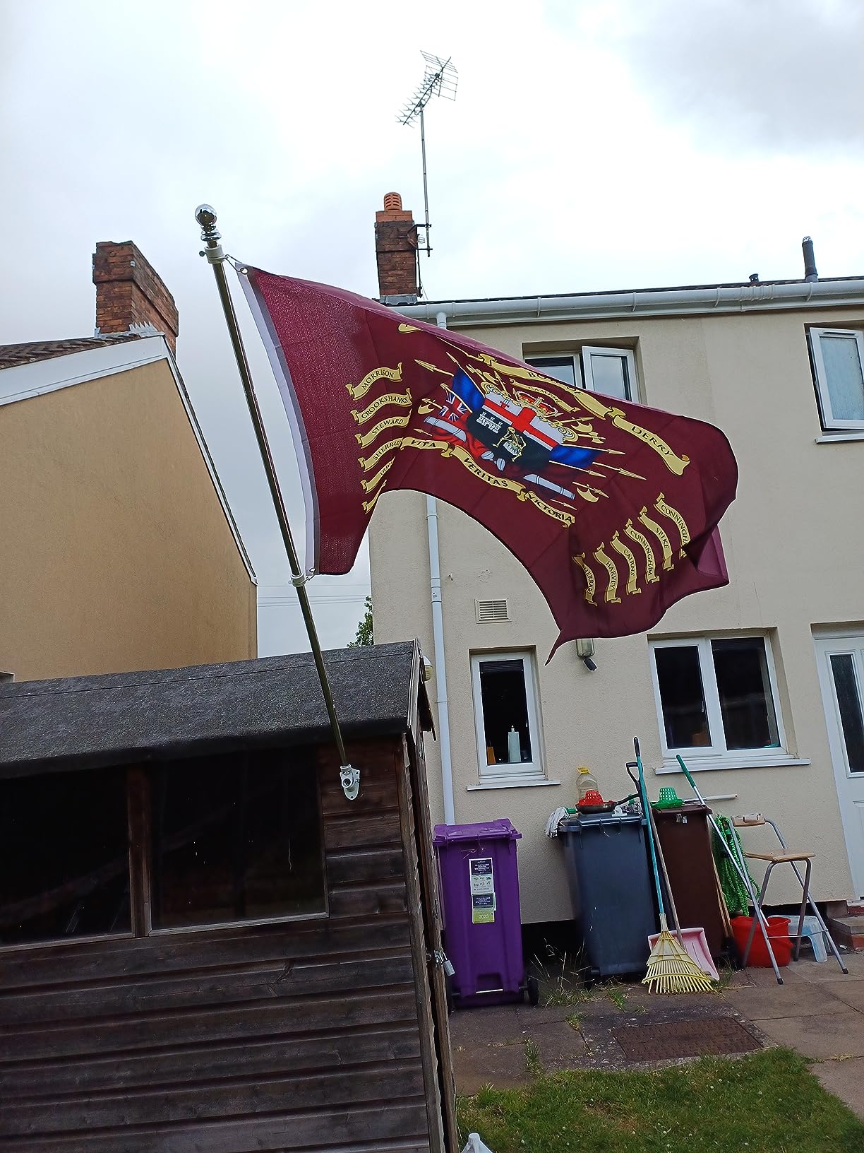 Stainless Steel Flag Pole Kit, 1.8m/6ft Adjustable Non-slip Durable ...