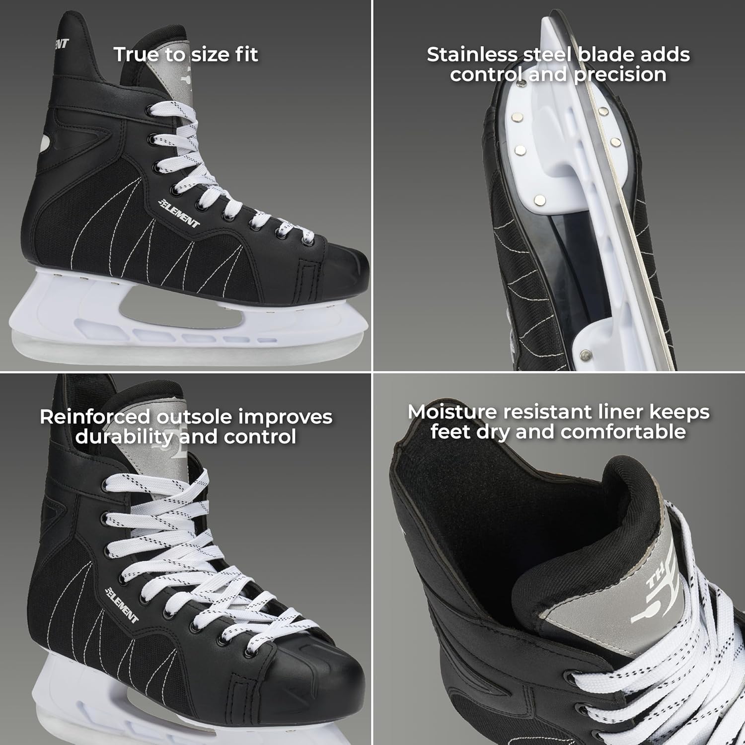 5th Element Stealth Ice Hockey Skates - Perfect for Recreational Ice ...
