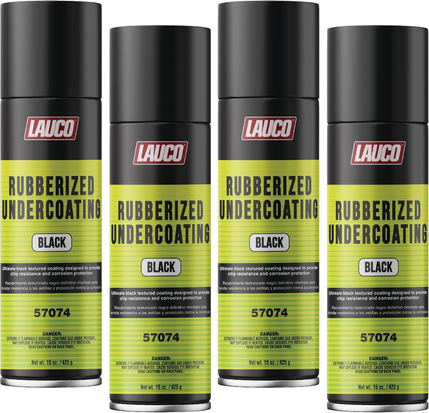 LAUCO Rubberized Undercoating Black Aerosol Spray Paint Can 15oz - Pack ...