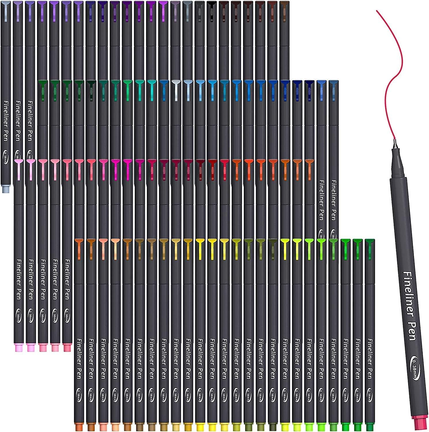 Amazon.com : Colored Pens, 38 Fineliner Porous Fine Point Pens with 2 ...