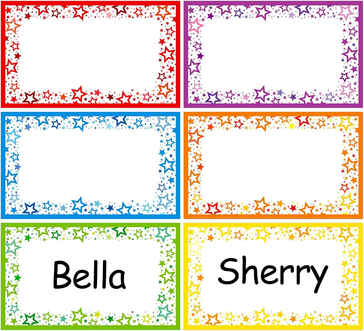 WhatSign 48 Name Tag Stickers for Kids Colorful Name Labels Stickers ...