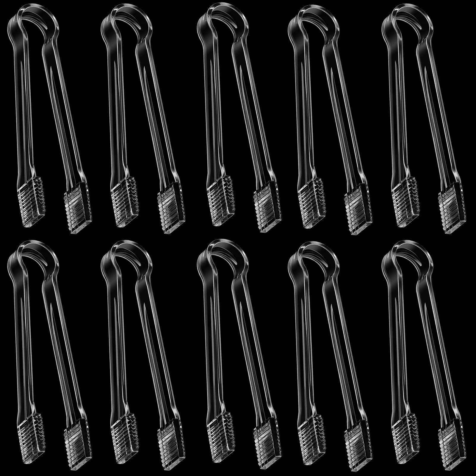 Amazon.com: Mini Clear Plastic Tongs - 5.5" x 10" (12 Count) – Sturdy ...