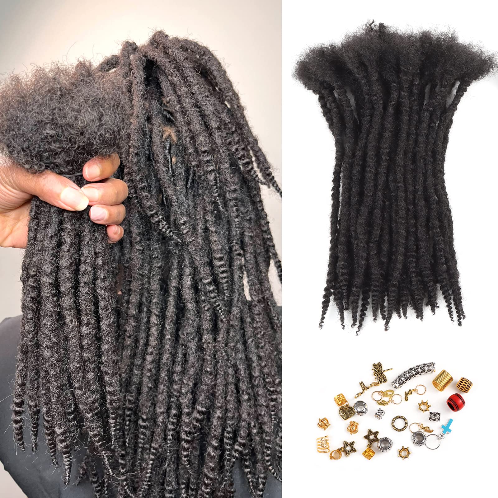 Amazon.com : Orientfashion Loc Extensions Human Hair 0.4 cm Width Full ...