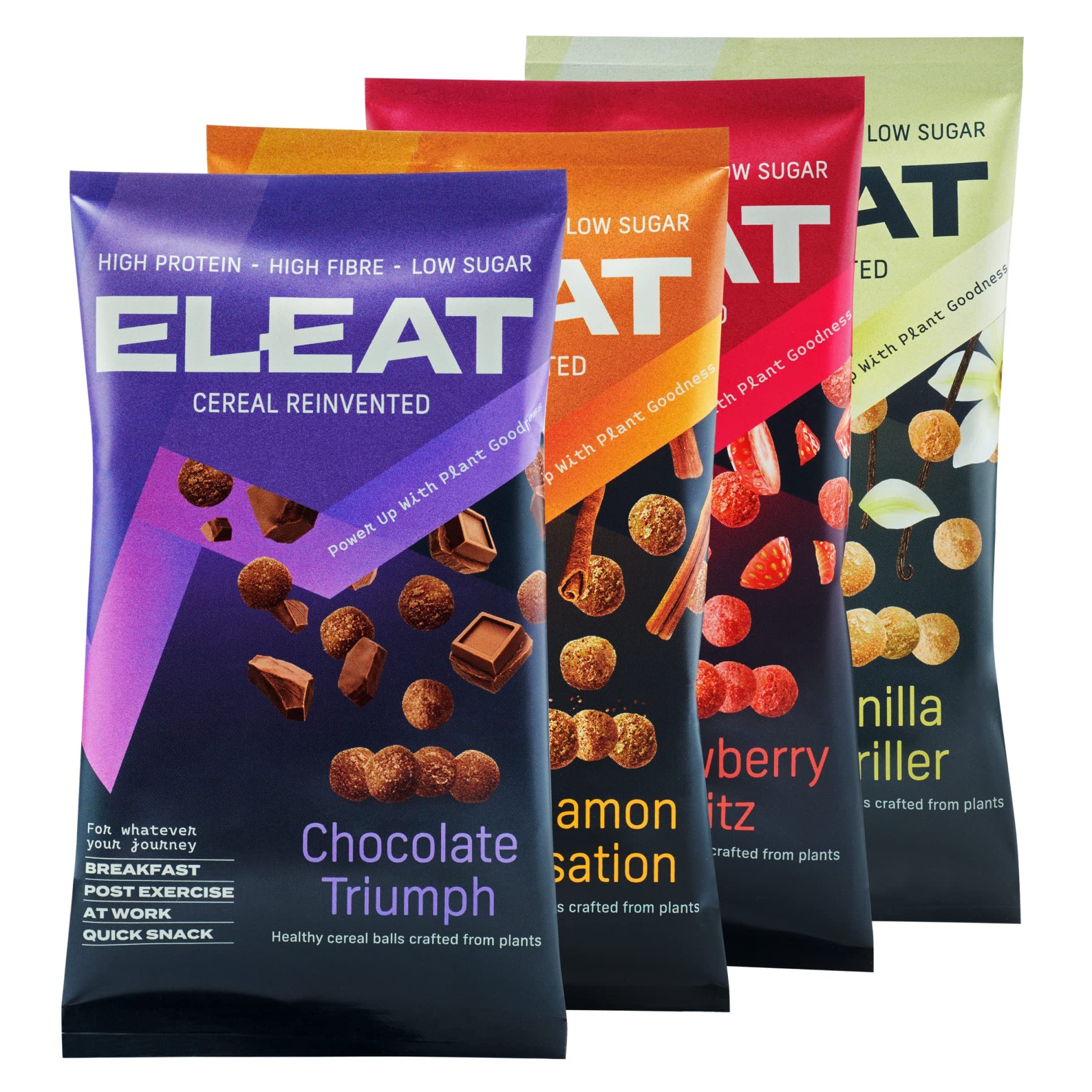 Buy ELEAT Protein Cereal Multi-Pack 4 x 50g Pouches - Taster Variety ...