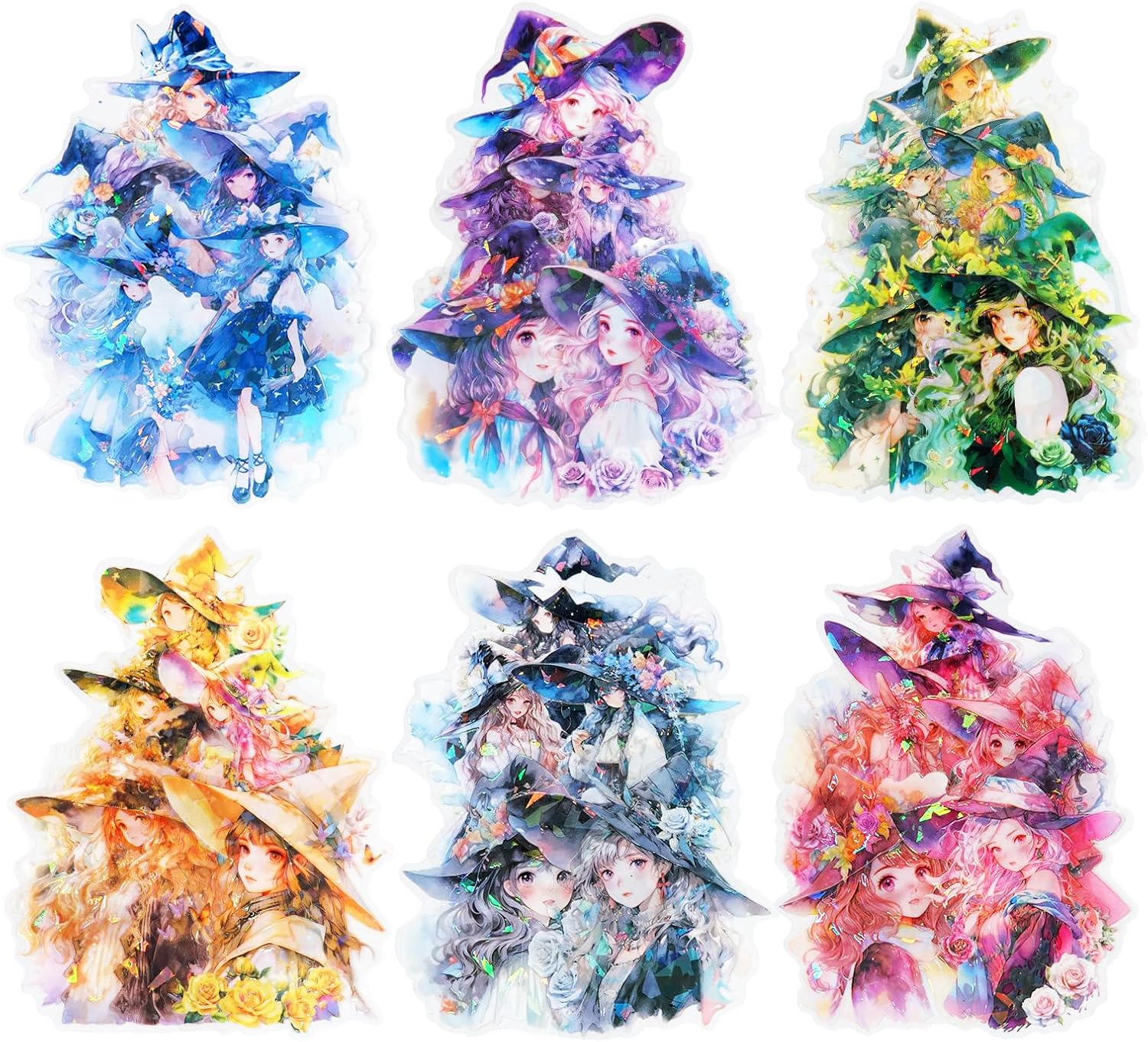 Amazon.com: MiyouLuna 30Pcs Large Holographic PET Stickers, Witch ...