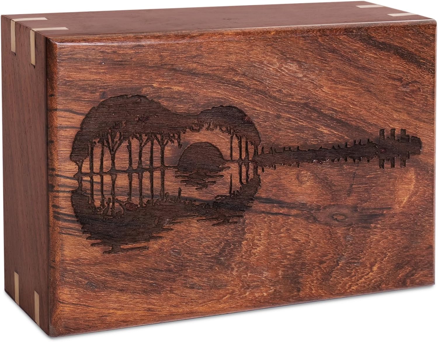 Personalized Rosewood Cremation Urn for Human or Pet Ashes - Guitar ...