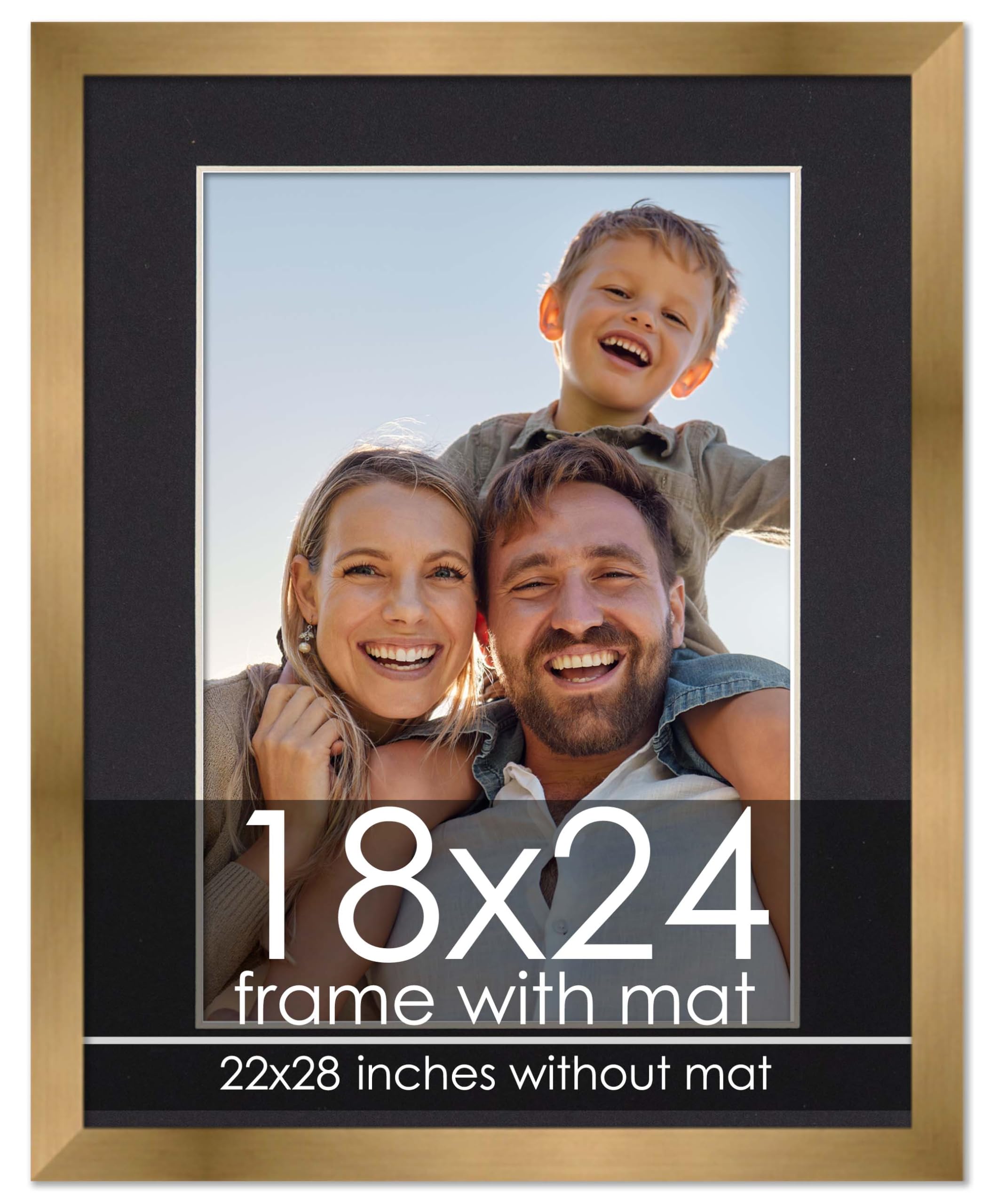 Amazon.com - 18x24 Frame with Mat - Bronze 22x28 Frame Wood Made to ...