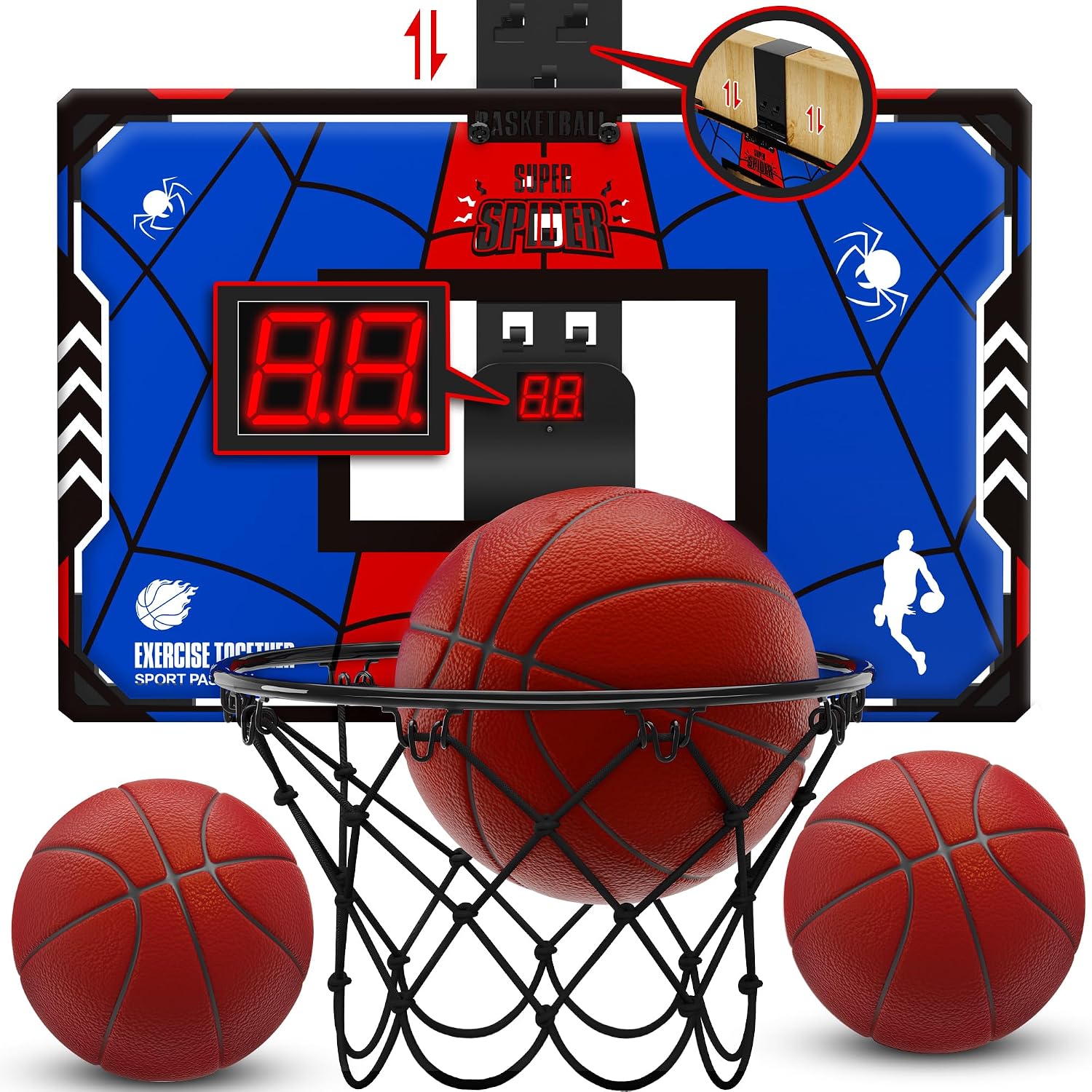 Indoor Mini Basketball Hoop for Kids – Over The Door Basketball Hoop ...