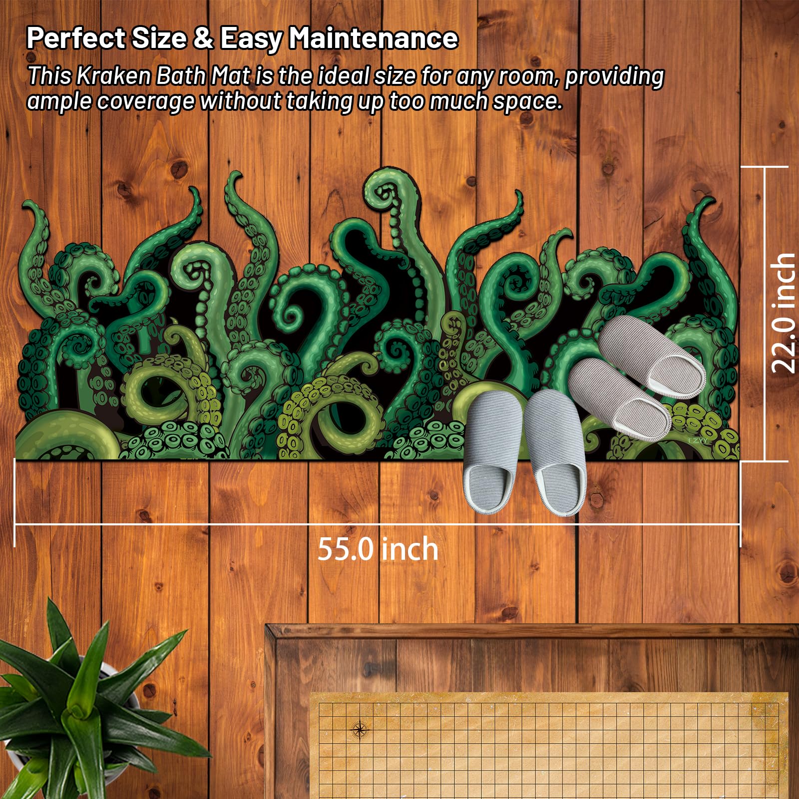 CZYY Cthulhu Tentacles Bath Mat Microfiber Water Absorbent Octopus Rug ...