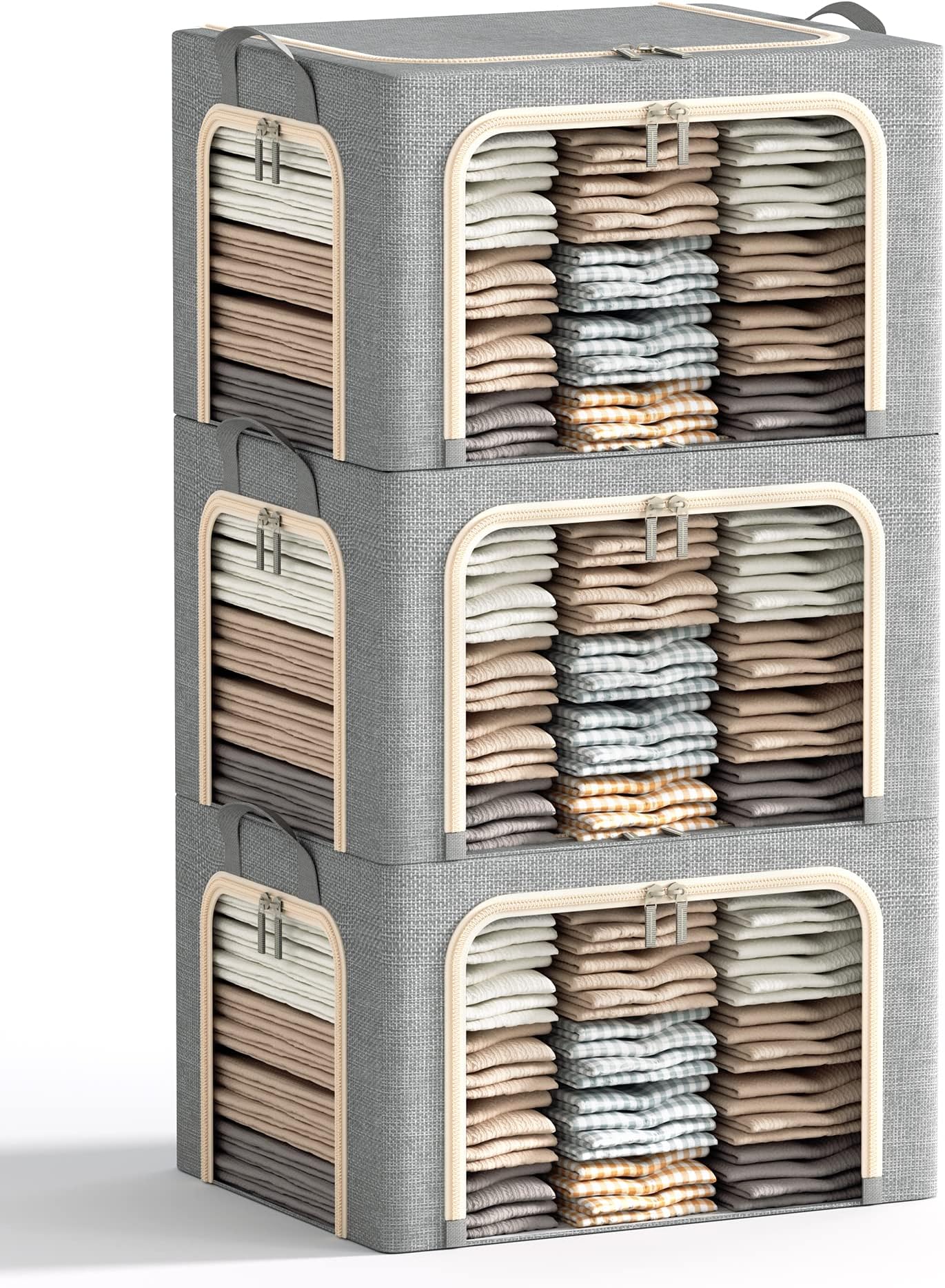 Amazon.com: Extra Large Clothes Storage Bins Foldable Metal Frame ...