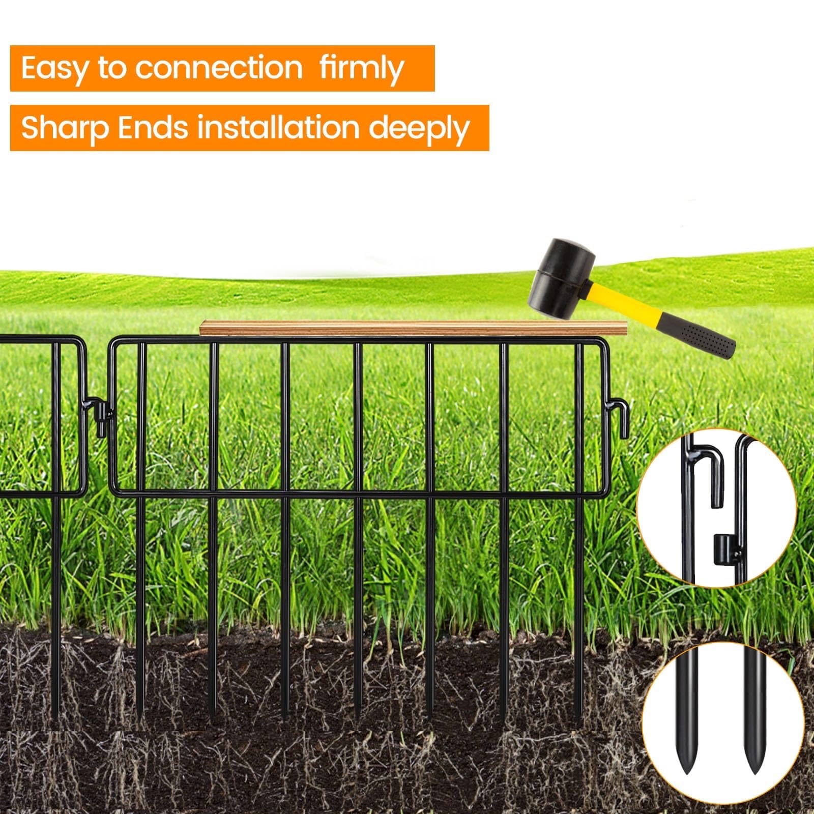 Snapklik.com : Adavin Black Small Animal Barrier Fence,28 Pack 12 In