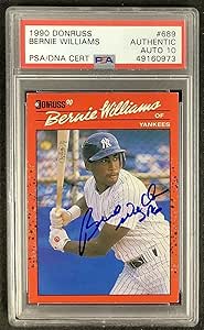 Bernie Williams Signed 1990 Donruss #689 Rookie Card NYY PSA/DNA ...