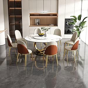 Amazon.com - 9-Pcs Round Dining Table Set with 31.5" Removable Lazy ...