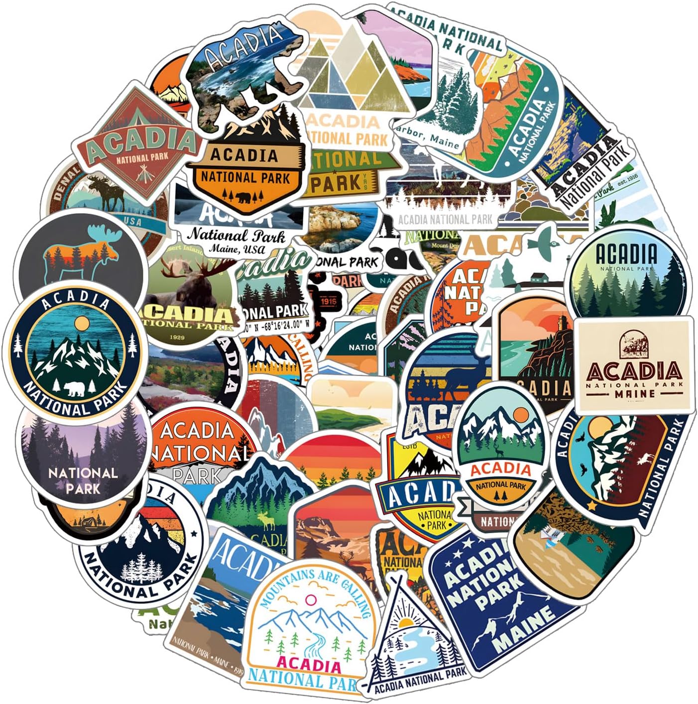 Amazon.com: 60Pcs Acadia National Park Stickers Pack, Aesthetic Vinyl ...
