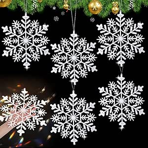 Amazon.com: Lineshading 6 Pcs Large Snowflakes Ornaments 21''Giant ...