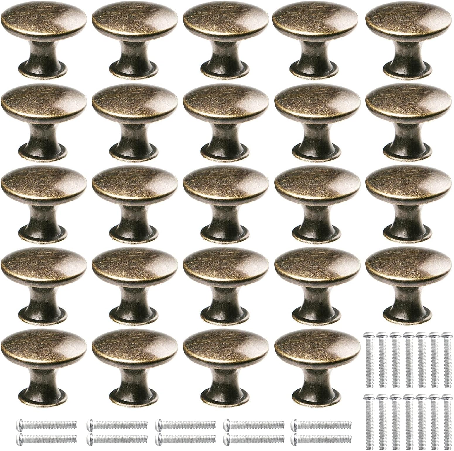 10 x Button Head Antique Pewter Effect 32mm Cupboard Cabinet Knobs ...