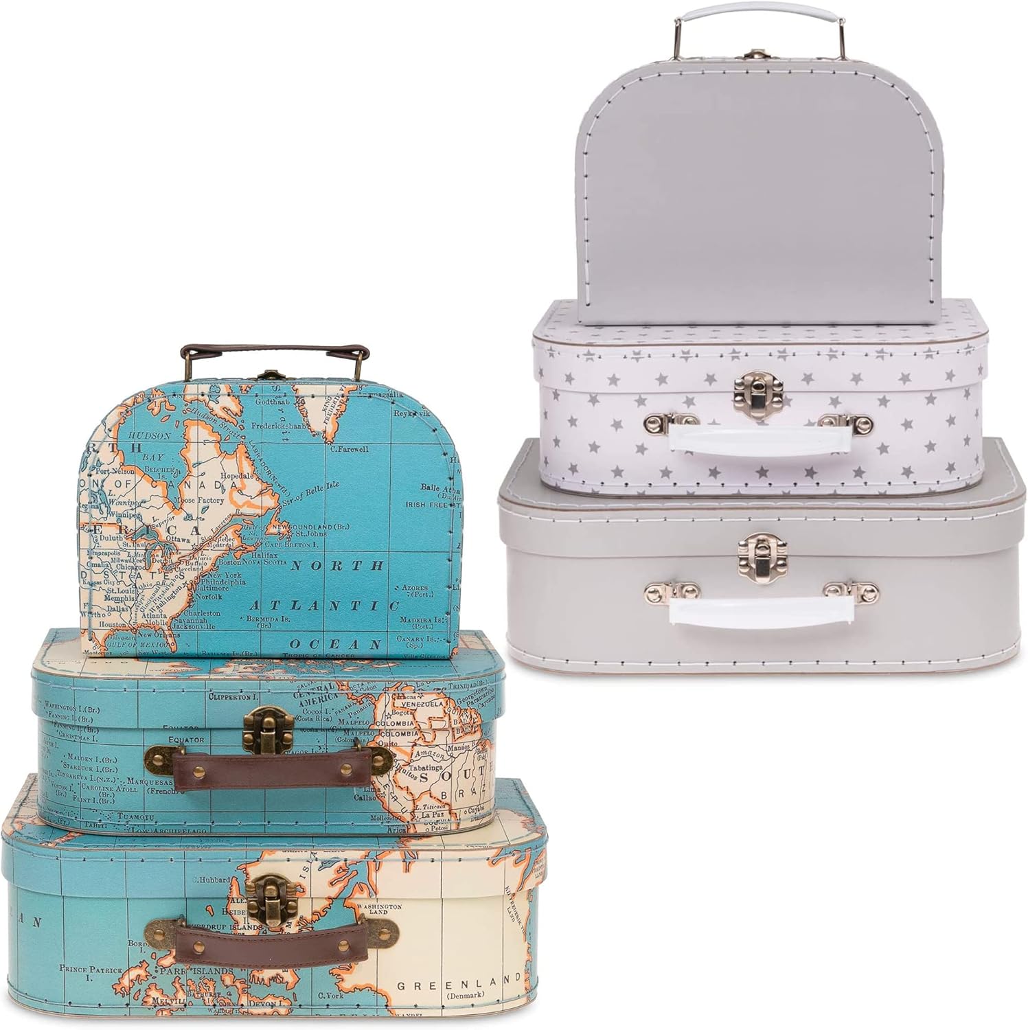 Amazon.com: Jewelkeeper Paperboard Suitcases, Set of 3 – Nesting ...