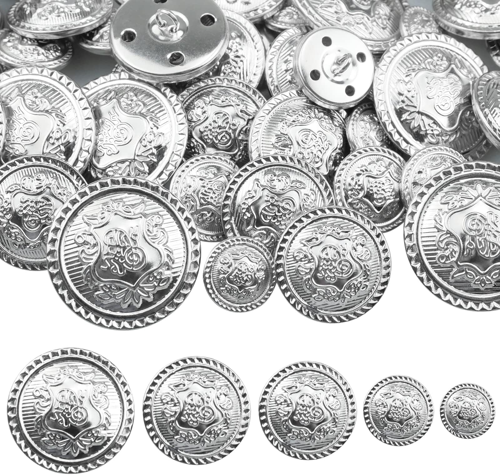 LAKSOL 50 Pièces Métal Boutons, Boutons Mercerie Metal Boutons de ...