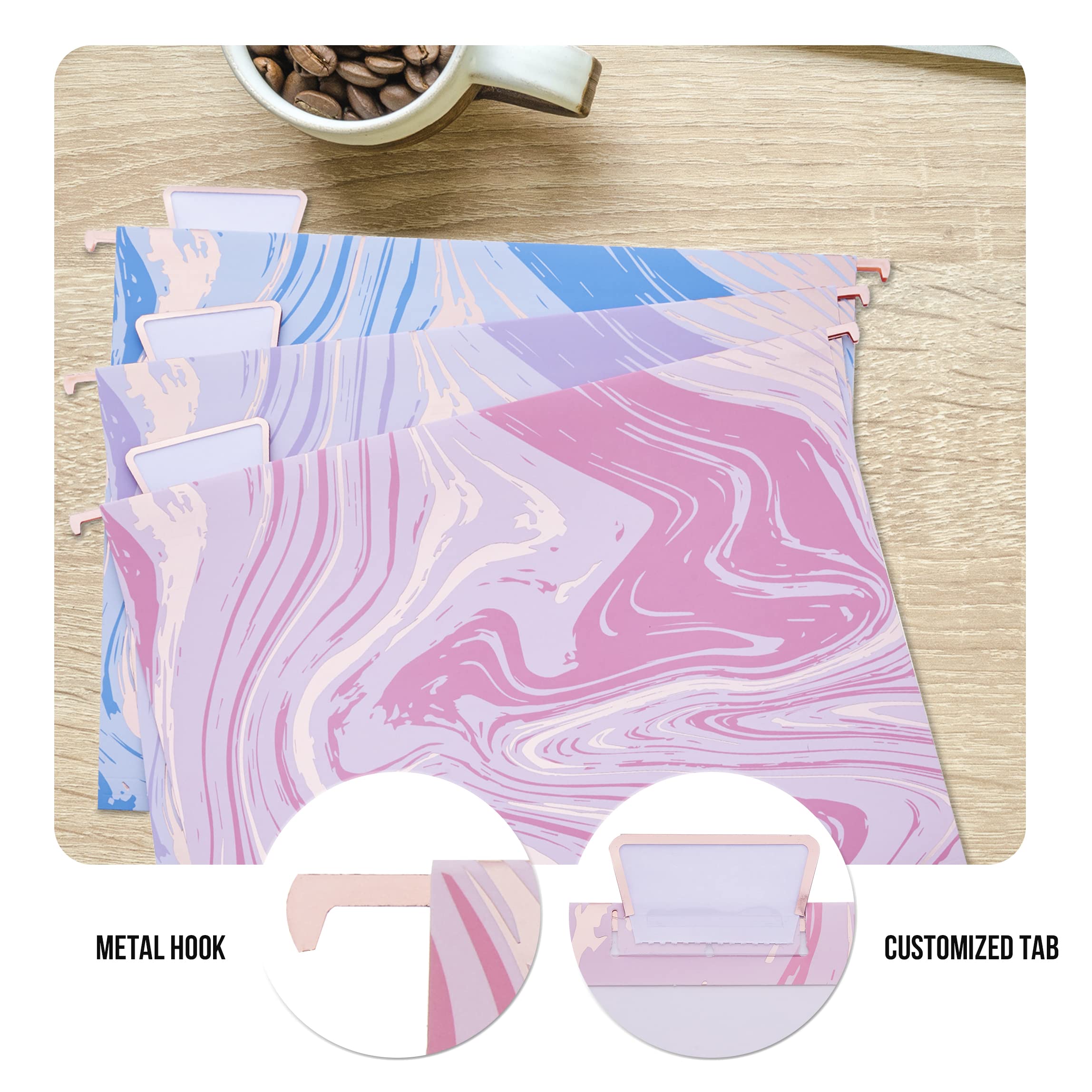 Snapklik.com : Y YOMA 6 Pack Rose Gold Hanging File Folders Letter Size ...
