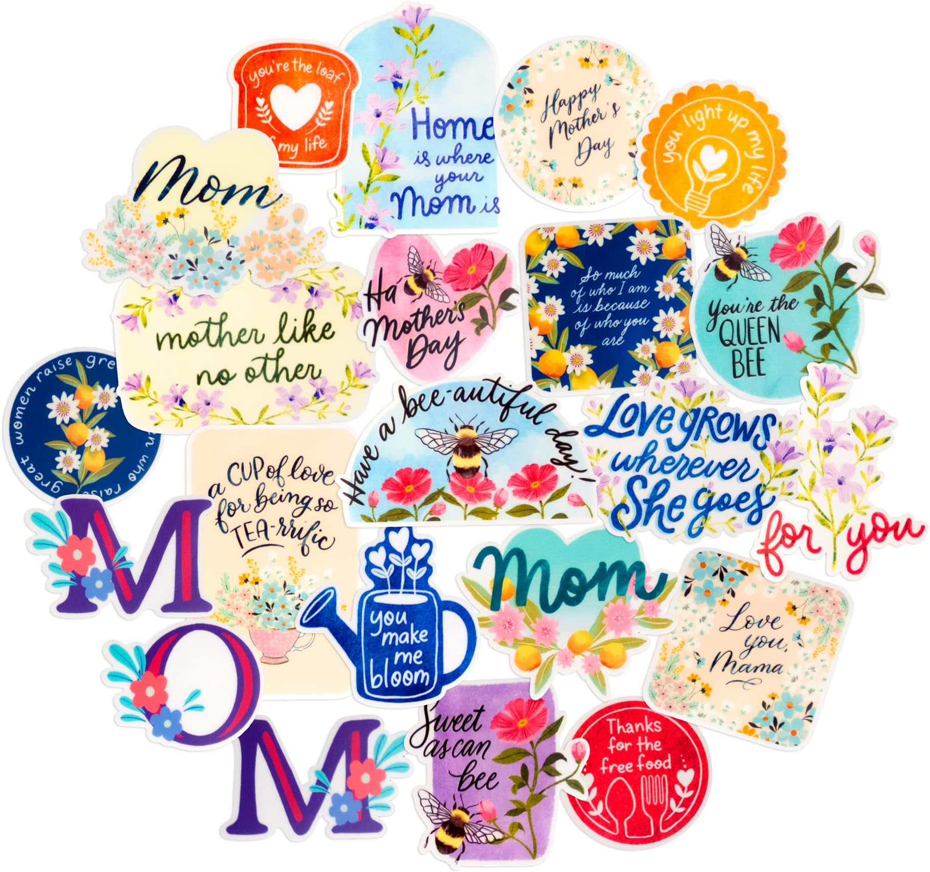 Amazon.com: Yeaqee 100 Pcs Mom Stickers, Mom Life Stickers Mom Car ...