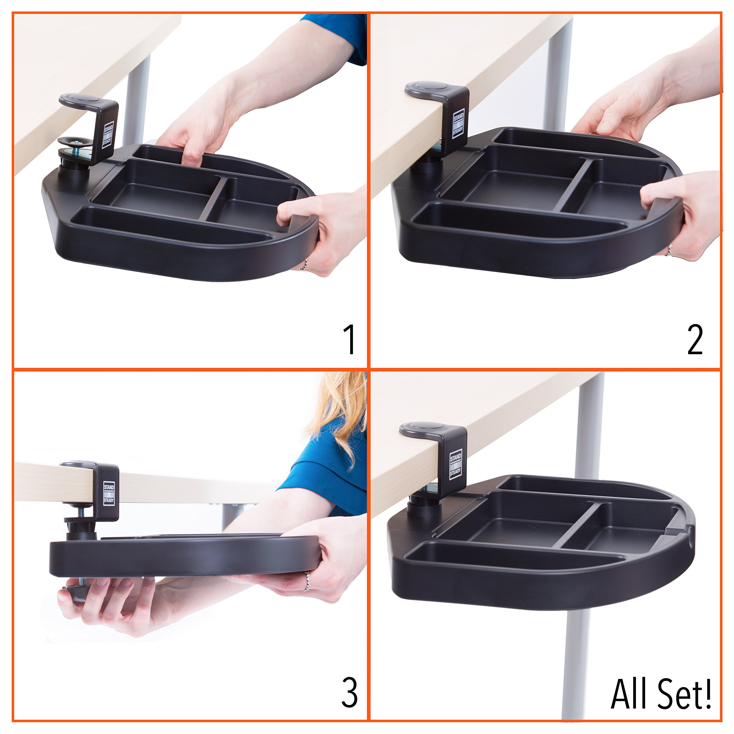 Stand Steady Original Desk Potato - Clamp-On Swivel Pencil Drawer and ...