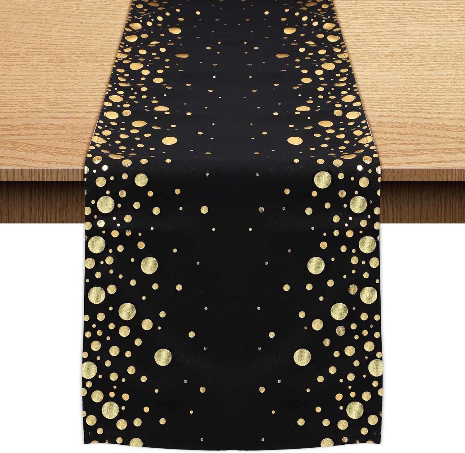 Amazon.com: Kiorevy Black and Gold Table Runner 12 x 72 inches ...