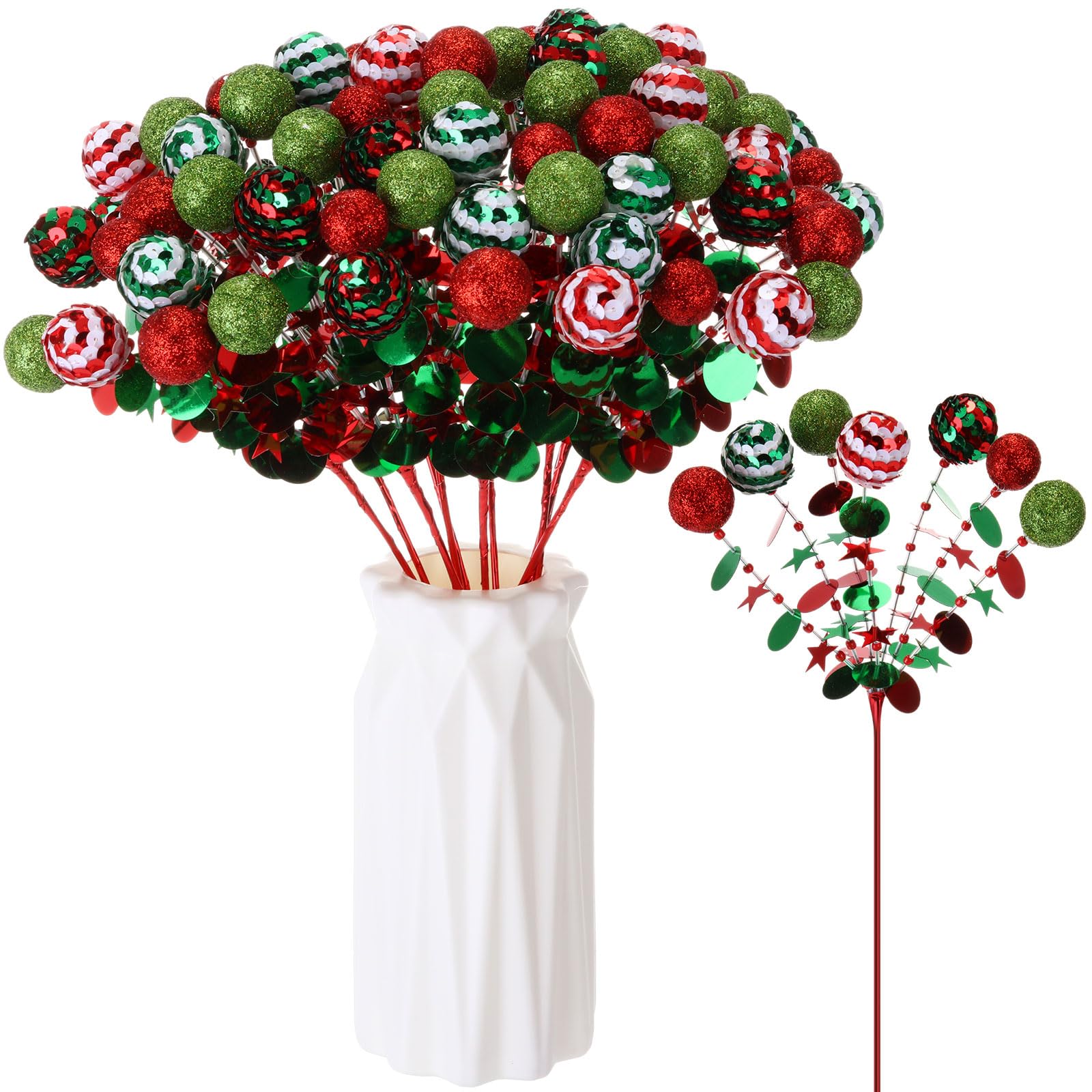 Amazon.com: Gejoy 12 Pcs 16" Christmas Tree Picks Decorations Candy and ...