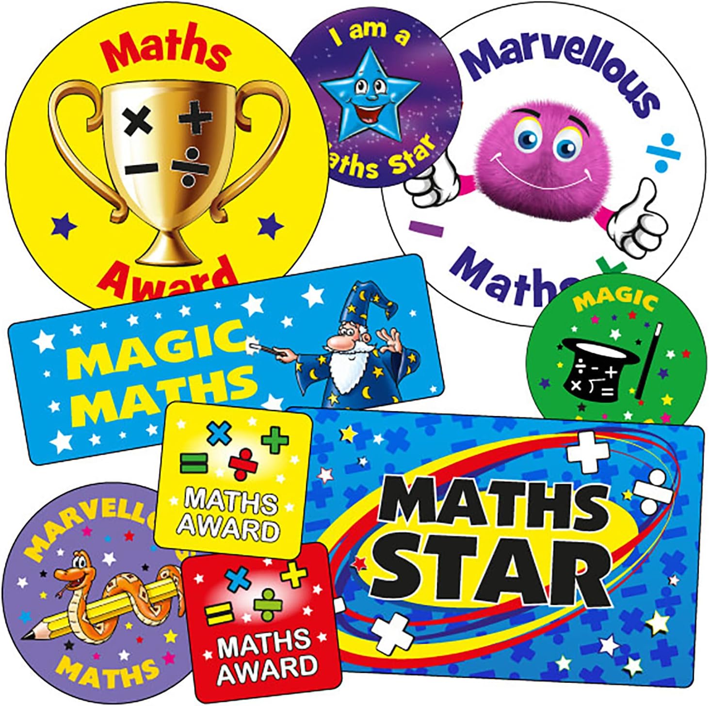 144 Maths Star Reward Stickers For Children, Teachers & Parents ...
