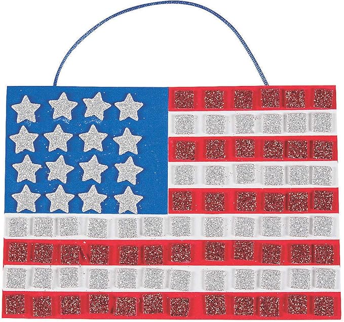 Amazon.com: Mosaic Foam Flag Ornament Craft Kit (Makes 12) Crafts for ...