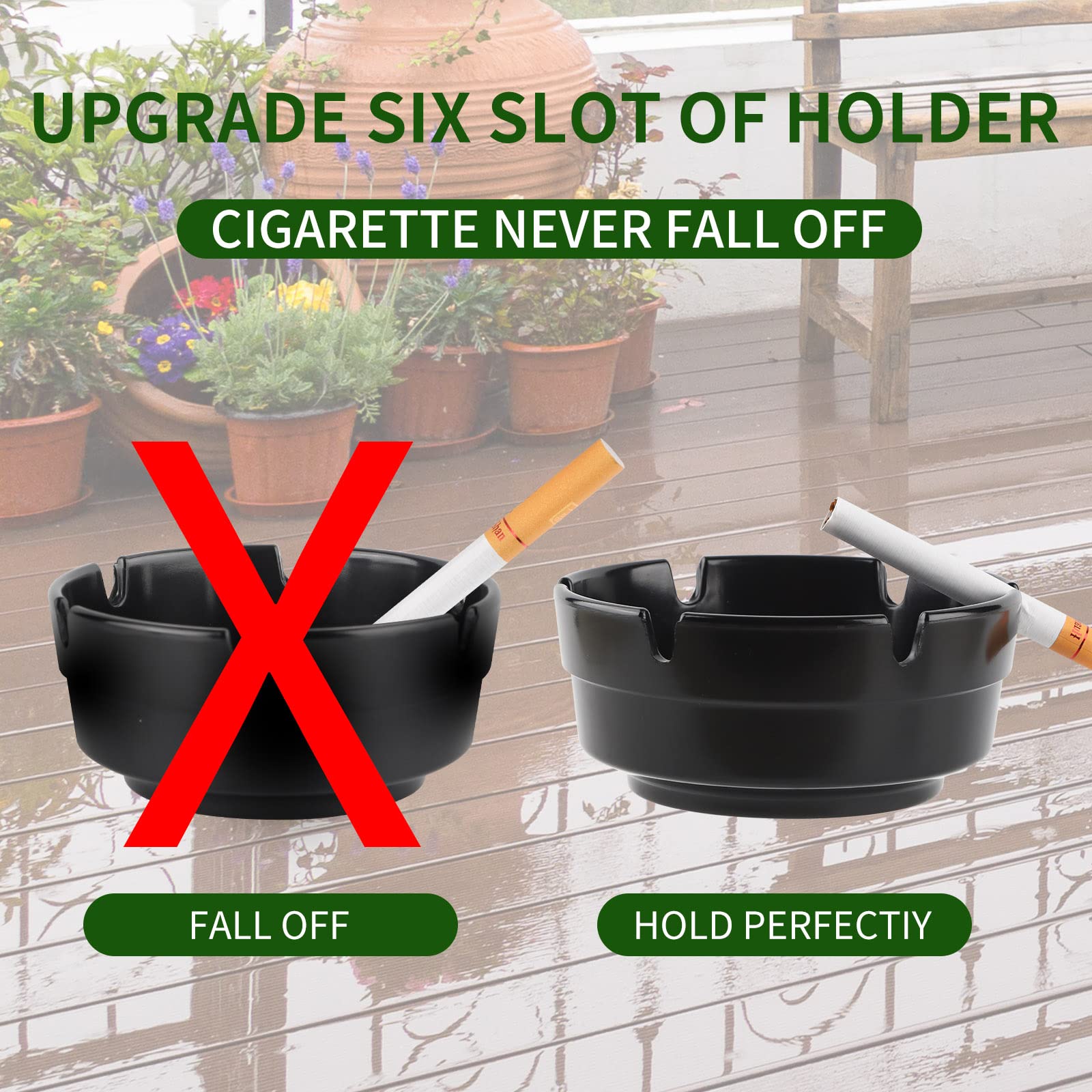 Snapklik.com : 6Pcs Ashtray Sets For Cigarettes, Plastic Tabletop Ash ...