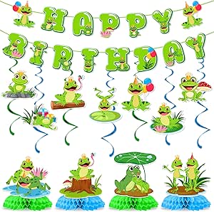 Amazon.com: Frog Birthday Decorations Include Frog Happy Birthday ...