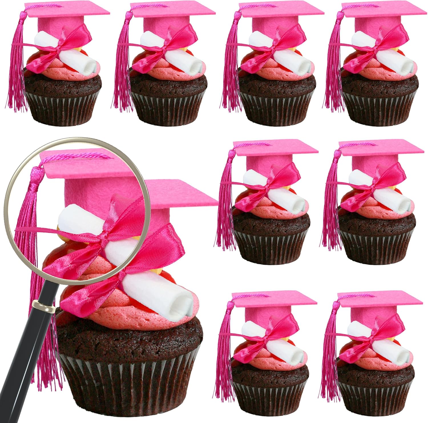 Amazon.com: Ephlyn 24 Pack 3D 2026 DIY Graduation Cap Cupcake Toppers ...