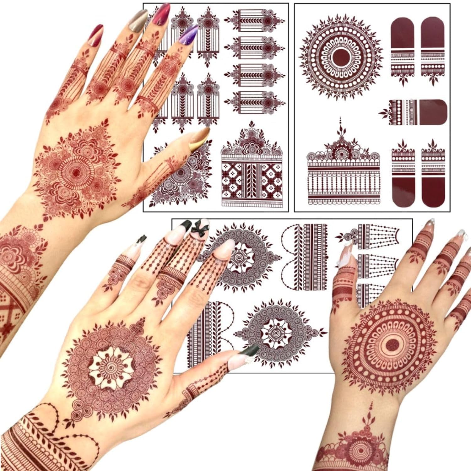 Buy SMK Henna Stickers, Arabic Designed Mehndi Stickers for both Hands ...