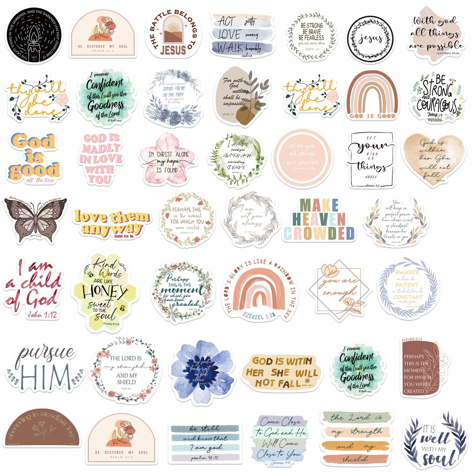 Snapklik.com : 50PCS Bible Stickers, Inspirational Christian Stickers ...