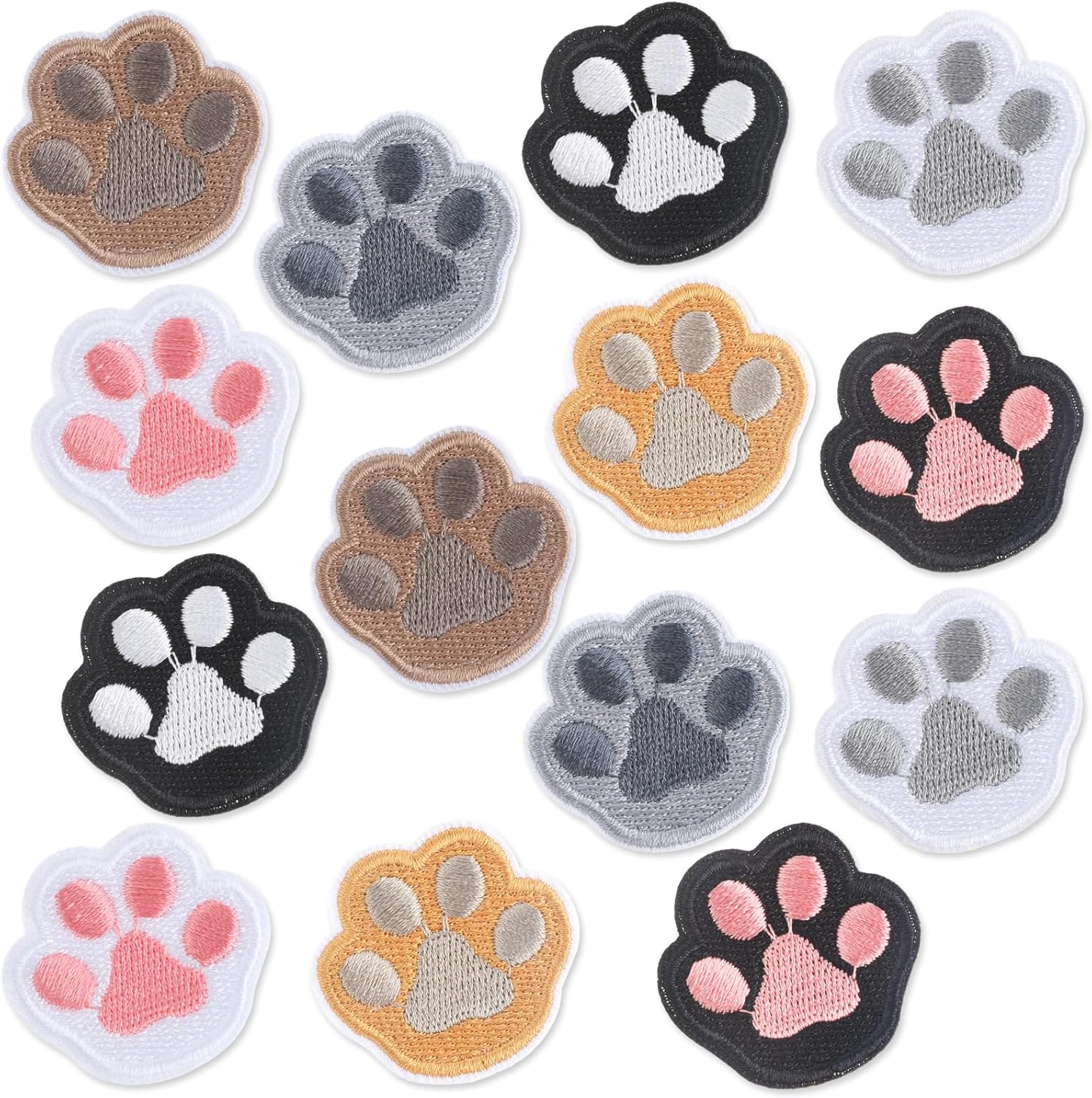 Amazon.com: 14 Pcs Paw Print Patches - Iron On & Self Adhesive Pet Paw ...