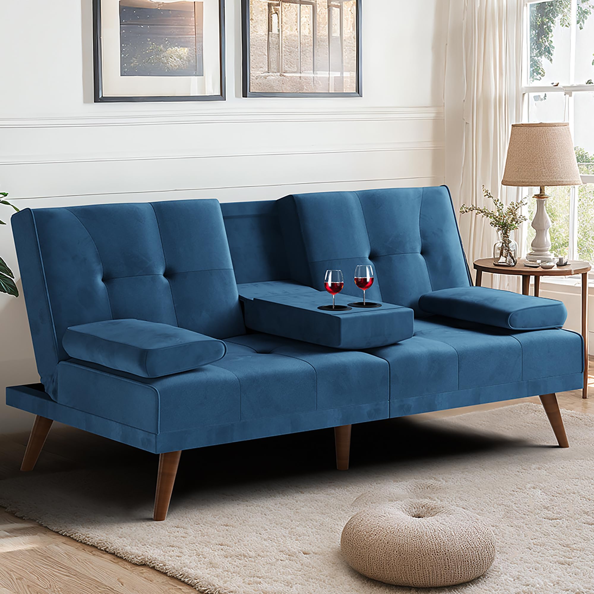 Amazon.com: Shintenchi Futon Sofa Bed, Convertible Couch Bed Loveseat ...