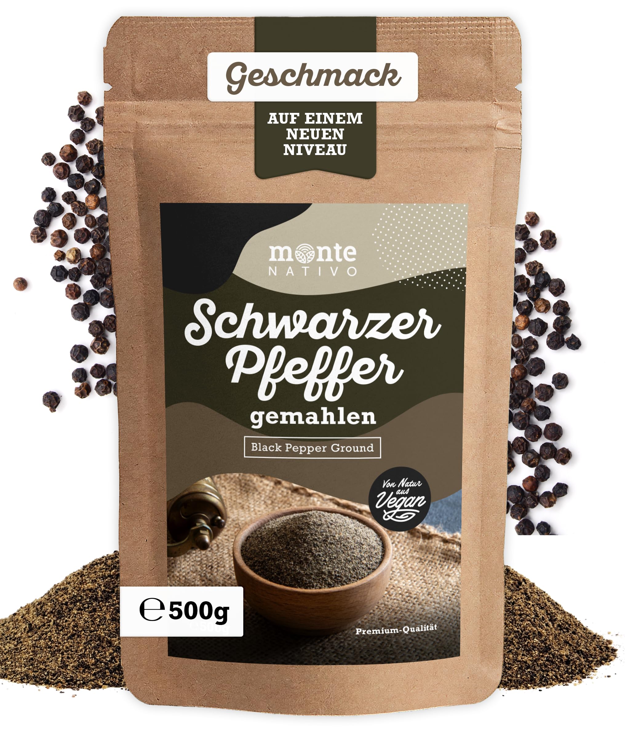 Black Pepper ground Monte Nativo (500g) - Ground Pepper - Finely ground ...