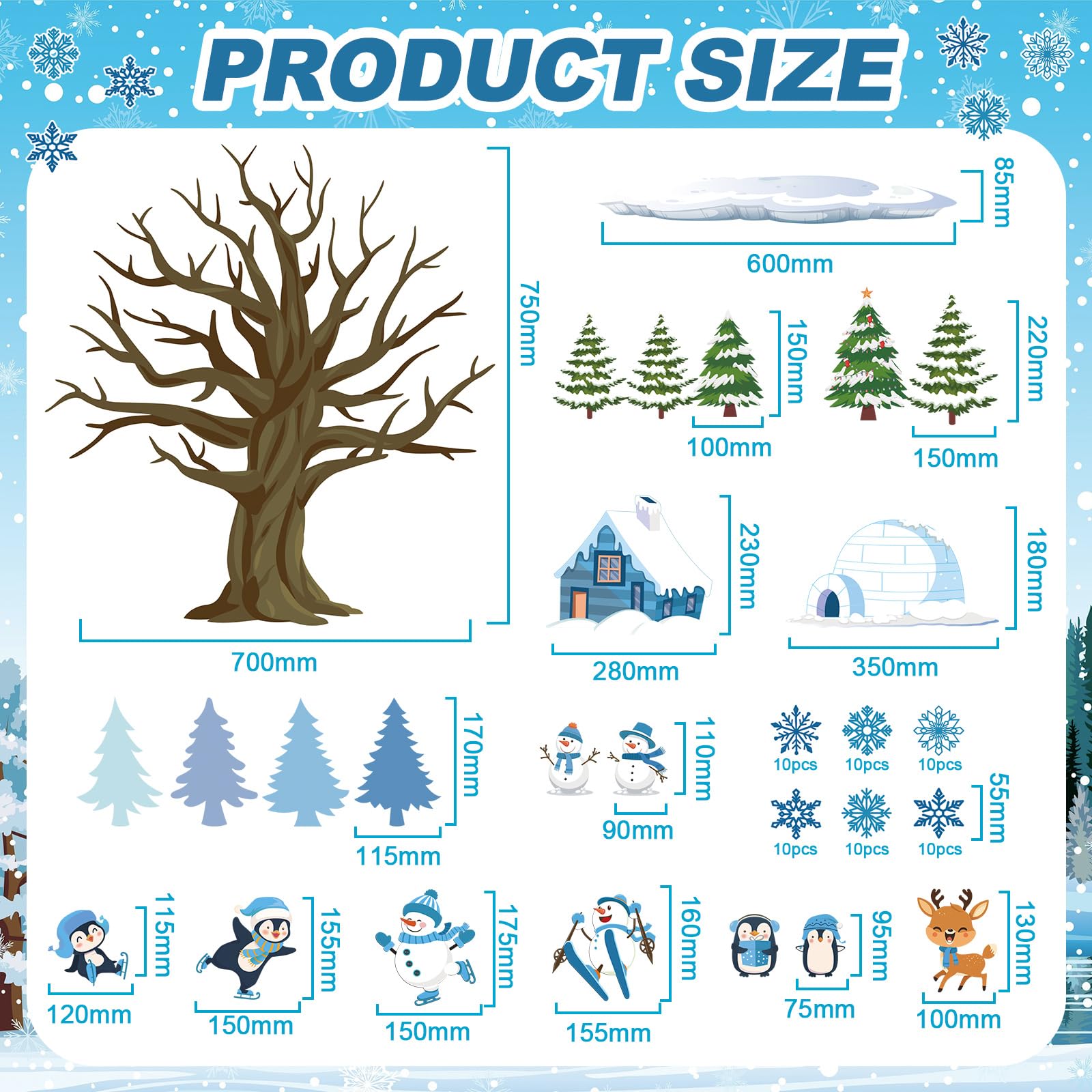Snapklik.com : Glenmal 85 Pcs Winter Bulletin Board Decorations ...