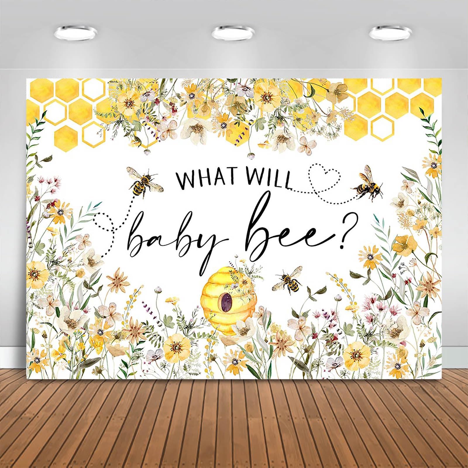 Amazon.com : Fitumiw Bee Gender Reveal Backdrop 7x5ft What Will Baby ...