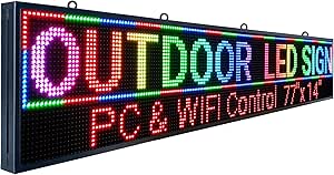 P10 Outdoor WiFi Programmable Scrolling LED Sign 196C×36 CM RGB Full ...