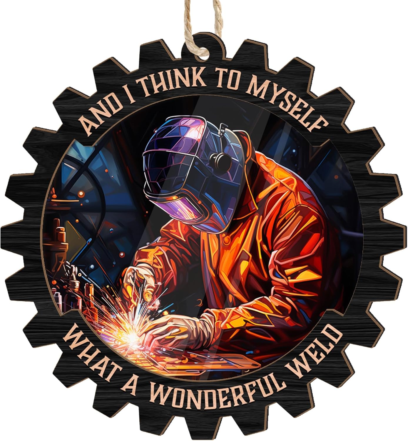 Amazon.com: Artsy Woodsy Welder Christmas Suncatcher Ornament for ...