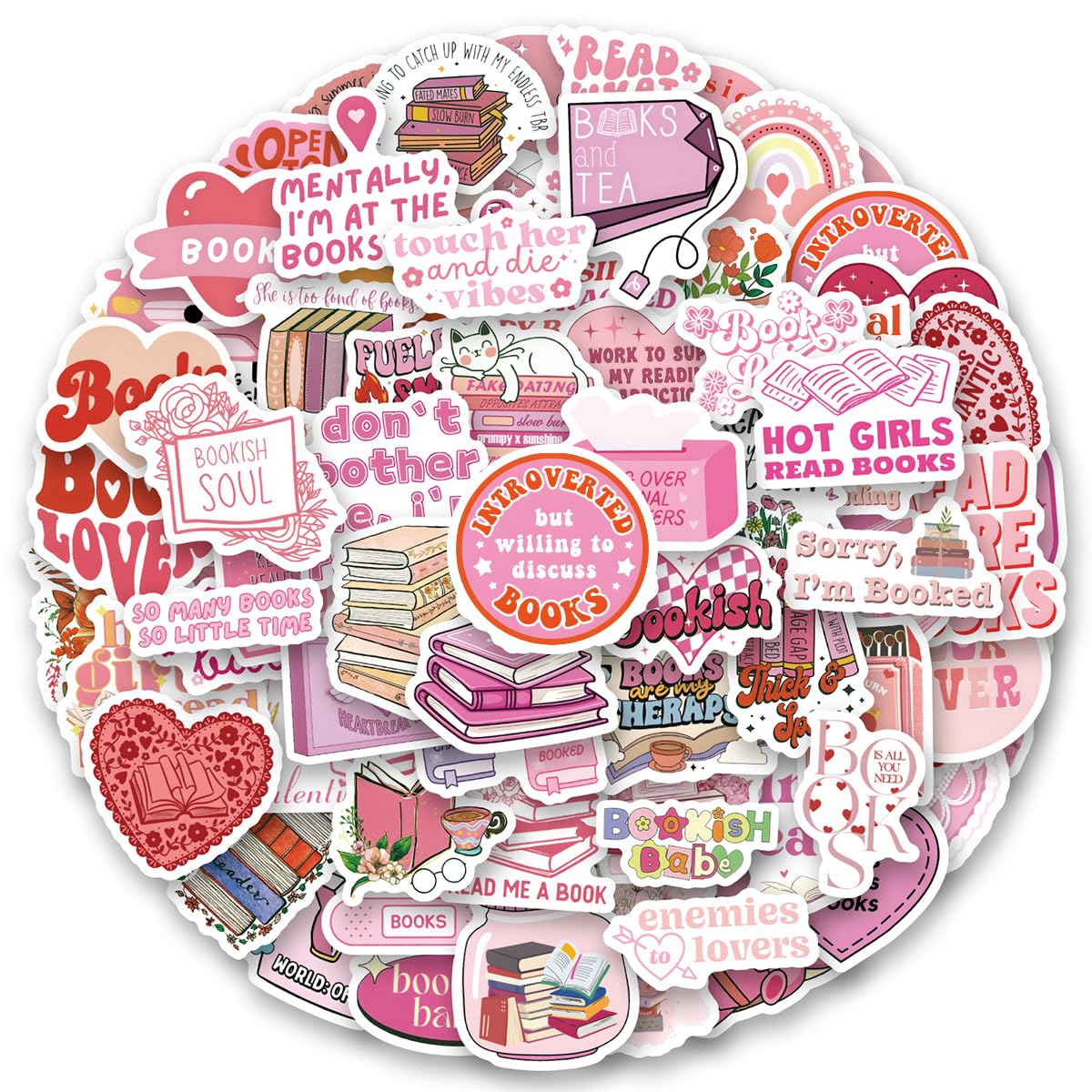 Amazon.com: 150 PCS Pink Bookish Stickers Pack,Book Stickers for Kindle ...