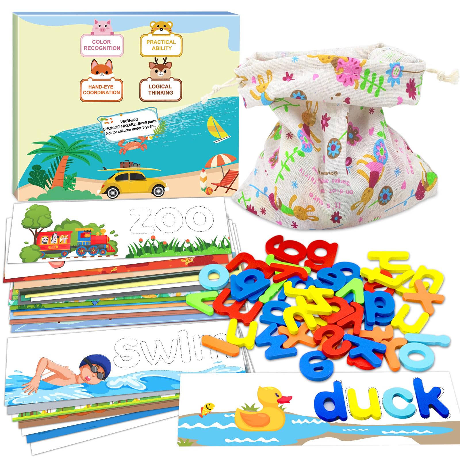Amazon.com: BlissfulBlend 80 Pcs Spelling Matching Letter Games ...